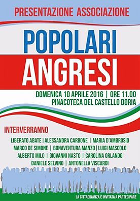 IL CONSIGLIERE PROVINCIALE ALBERTO MILO PRESENTA POPOLARI ANGRESI ...